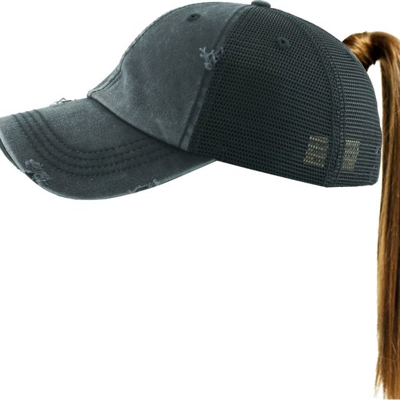Accessories | Ponytail Mesh Back Cap | Poshmark
